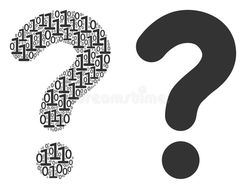 Question Composition of Binary Digits Stock Vector - Illustration of ...