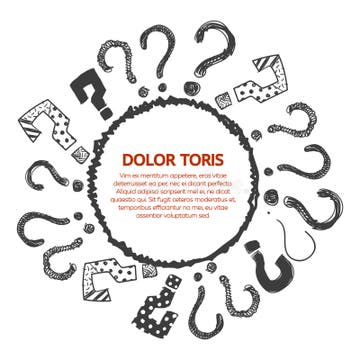 Question Concept Design - Hand Drawn Frame and Question Marks Stock ...