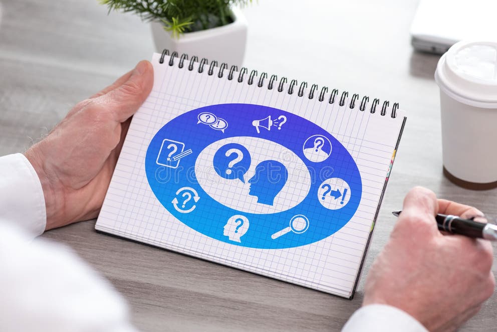 Question Concept on a Notepad Stock Photo - Image of information ...