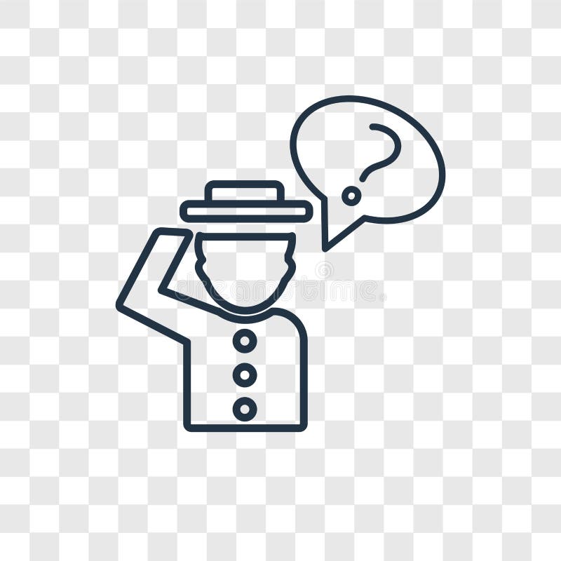 Question Concept Vector Linear Icon Isolated on Transparent Back Stock ...