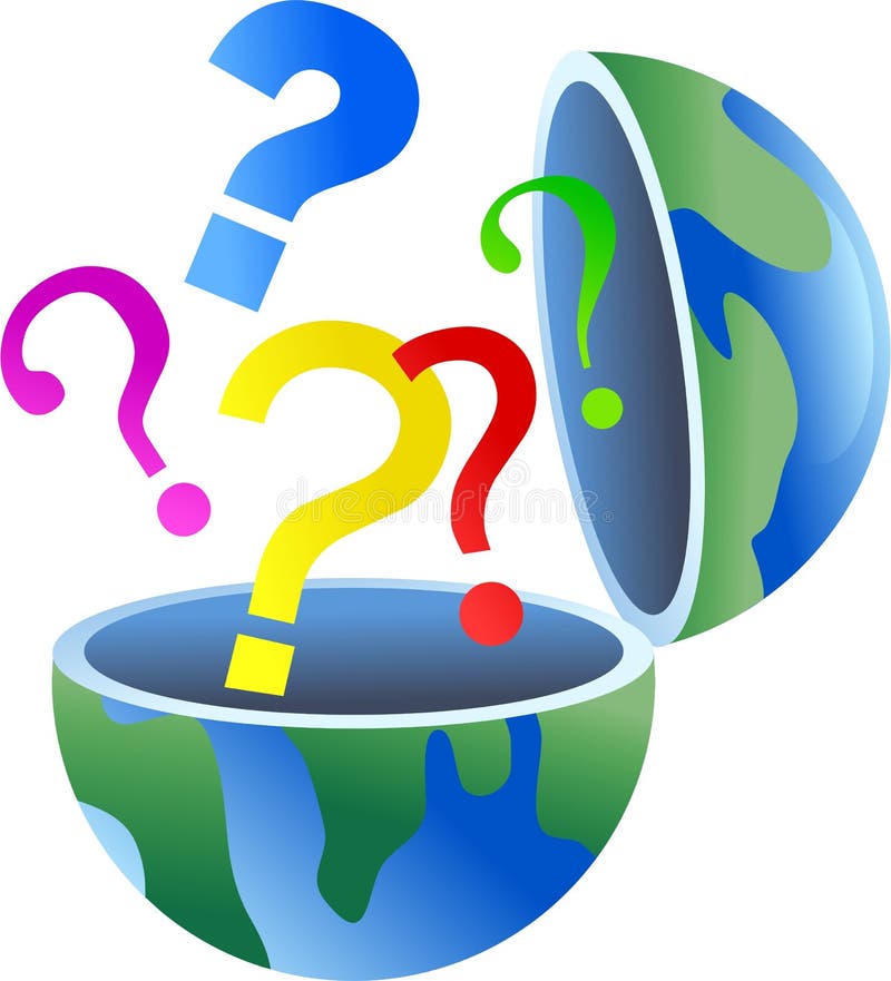 Question de globe illustration stock. Illustration du objets - 9979054