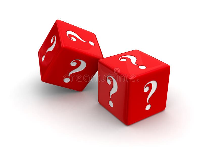 Dice with Question Mark. stock illustration. Illustration of luck ...