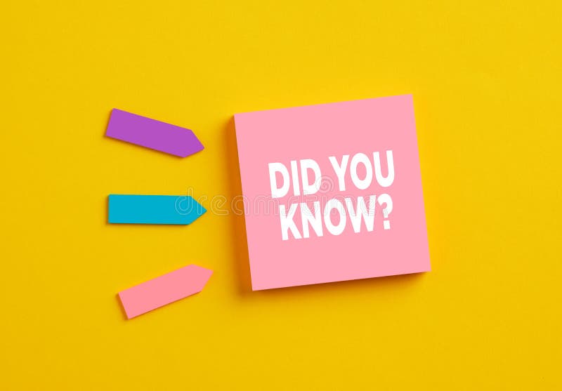 The Question Did You Know on Pink Note Paper. Tips and Information for ...