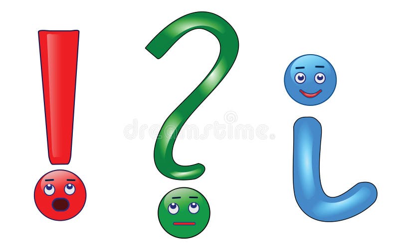 Question and Exclamation Mark Cartoon Isolated Stock Illustration ...