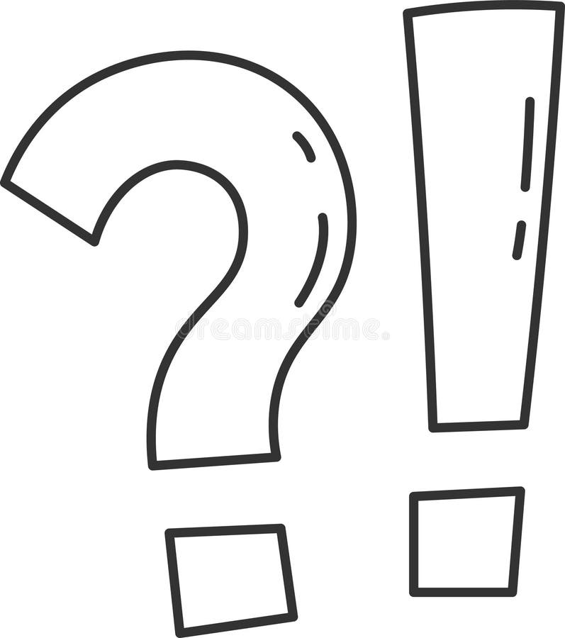 Question and Exclamation Mark Doodle Stock Vector - Illustration of ...