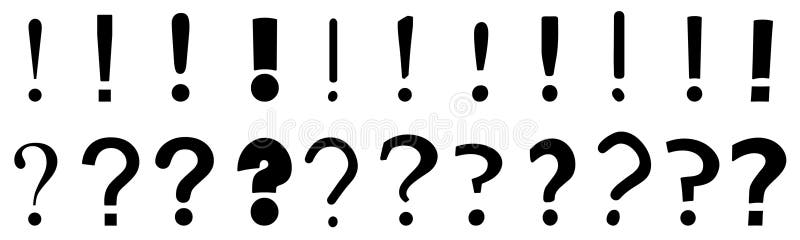 Question and Exclamation Mark Icon Set, Question and Exclamation Symbol ...