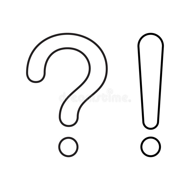 Exclamation Point and Question Mark Icon Vector in Flat Style Stock ...