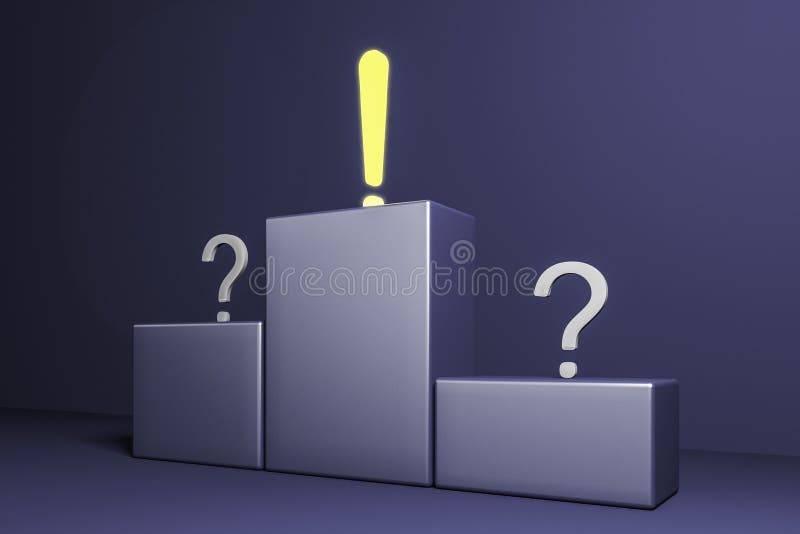 Question and Exclamation Marks on Pedestal, Side Stock Illustration ...