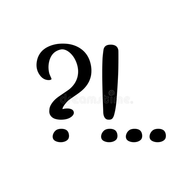 Question and Exclamation Marks Punctuation Signs, Hand Drawn Symbol ...