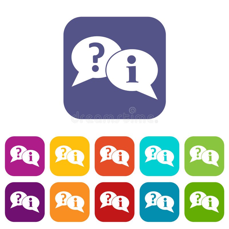 Question And Exclamation Speech Bubbles Icons Set Stock Vector ...