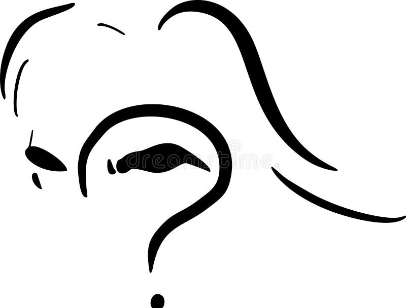 Question, Eyebrows, Hair, Hand Draw Vector Illustration Art Stock ...