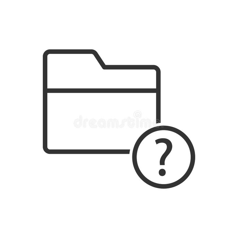Question Folder Icon stock illustration. Illustration of archive ...