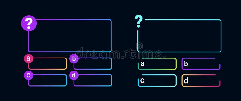 Question Frame for Quiz Game in Colorful Style with Gradient. Stock ...