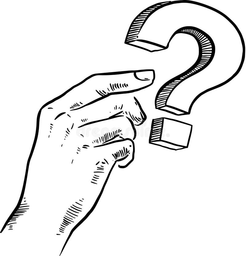 Question, Hand, Hand Draw Line Vector Illustration Stock Vector ...