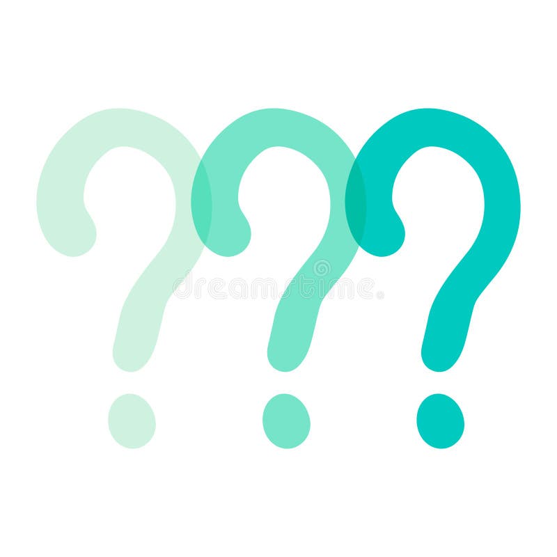 Question Hand Drawn Illustration in Blue Colors Stock Vector ...