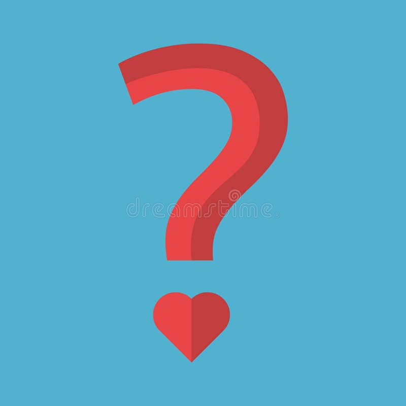 Question with Heart-shaped Point Stock Vector - Illustration of concept ...