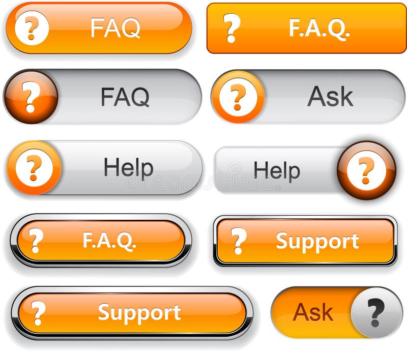 Question High-detailed Modern Buttons. Stock Vector - Illustration of ...