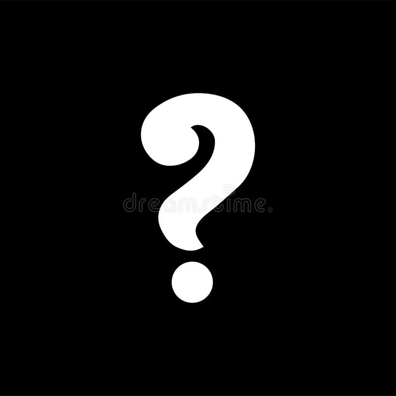 Question Icon on Black Background. Black Flat Style Vector Illustration ...