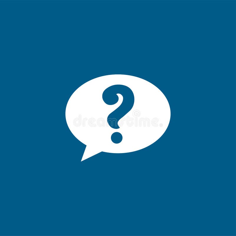 Question Icon on Blue Background. Blue Flat Style Vector Illustration ...