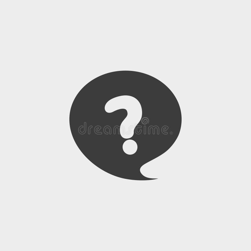 Question Icon in a Flat Design in Black Color Stock Illustration ...