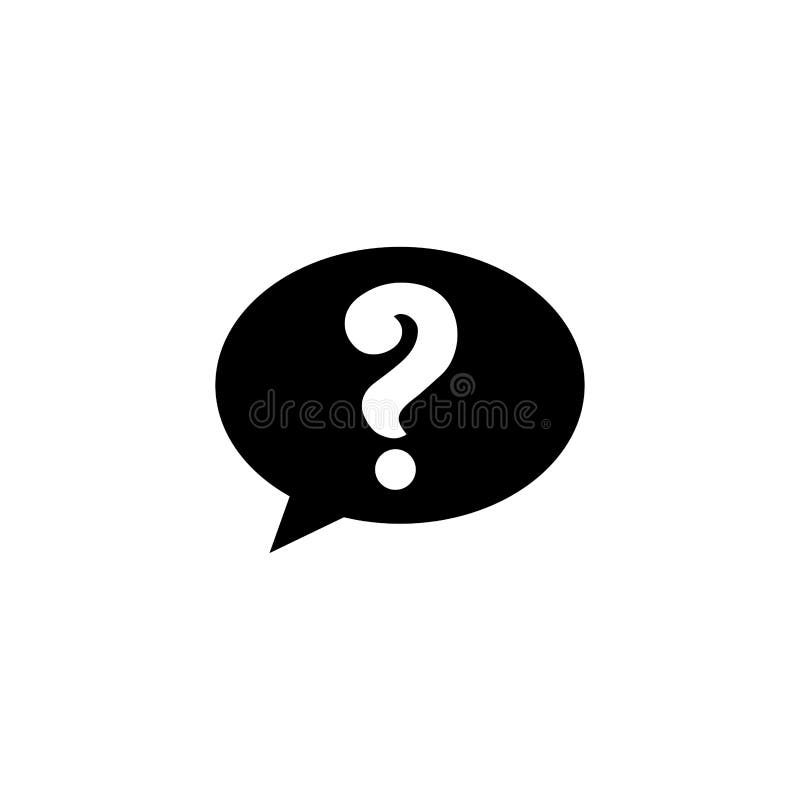 Question Icon on Black Background. Black Flat Style Vector Illustration ...