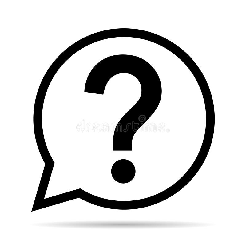 Question Icon Mark with Shadow, Help or Ask Bubble Graphic Symbol, Web ...
