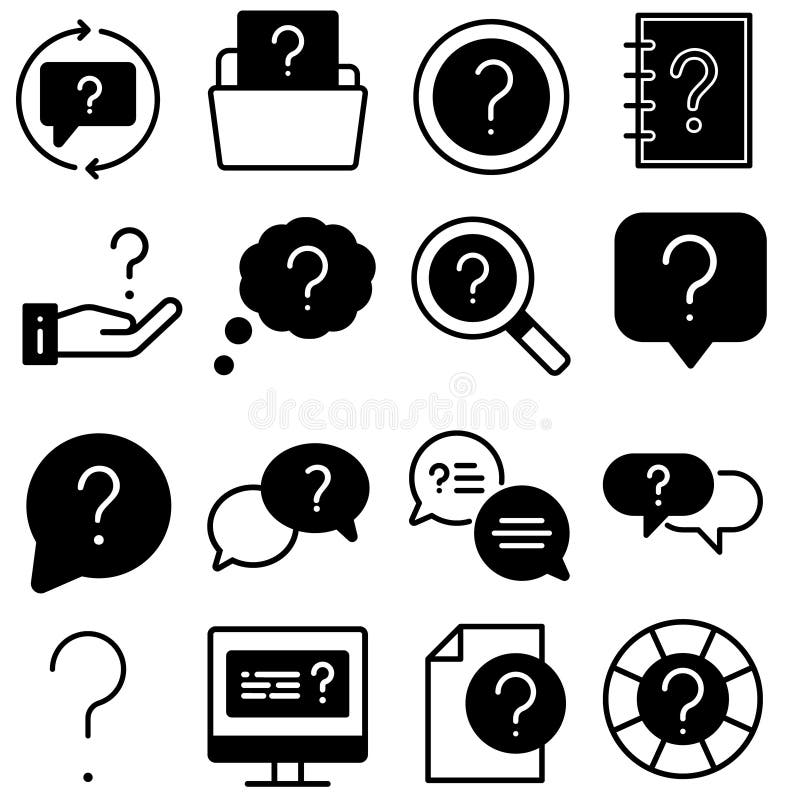 Question Icon Vector Set. Faq Illustration Sign Collection. Answer ...