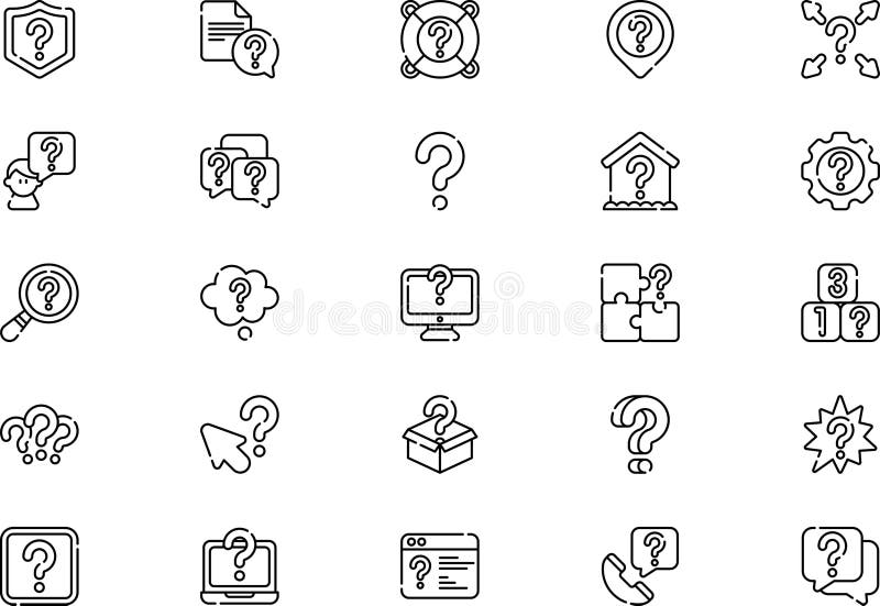Question Icons Collection is a Vector Illustration with Editable Stroke ...