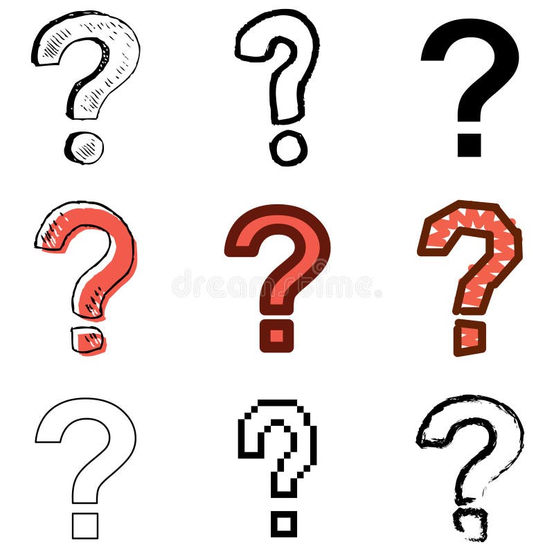 Question icons set stock vector. Illustration of think - 23873359