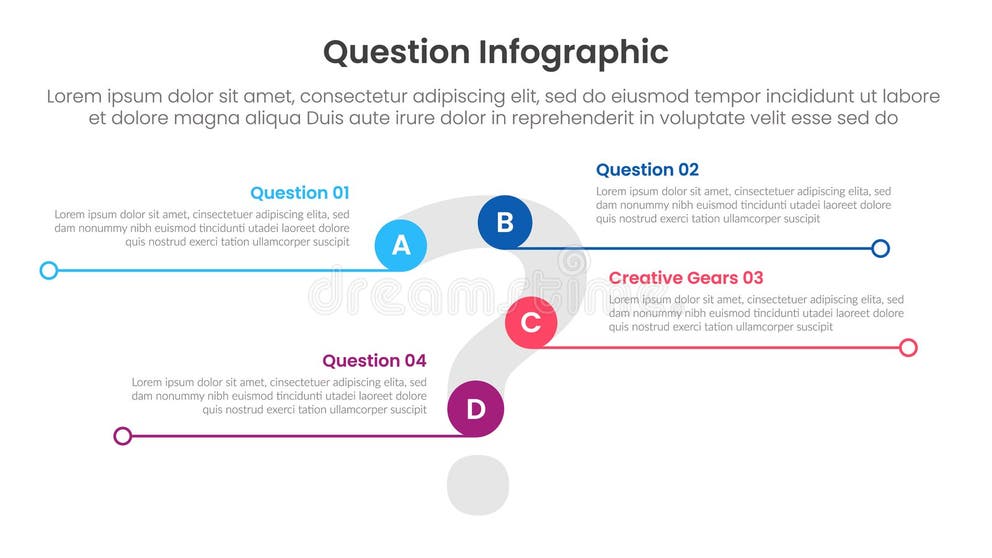 Question Infographic Template Banner with Big Question and Circle Along ...