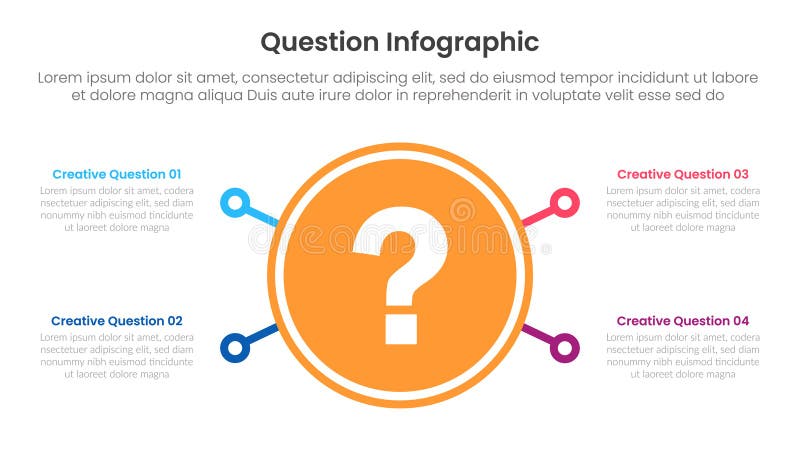Question Infographic Template Banner with Big Circle Center with Line ...