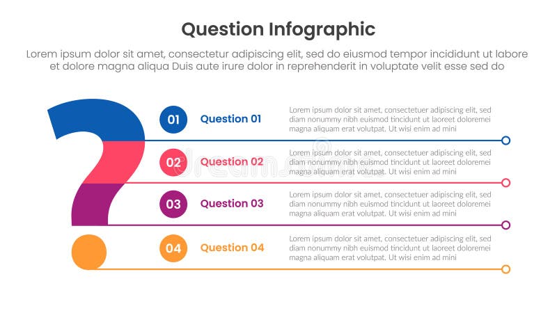 Question Infographic Template Banner with Big Question Mark and Line ...
