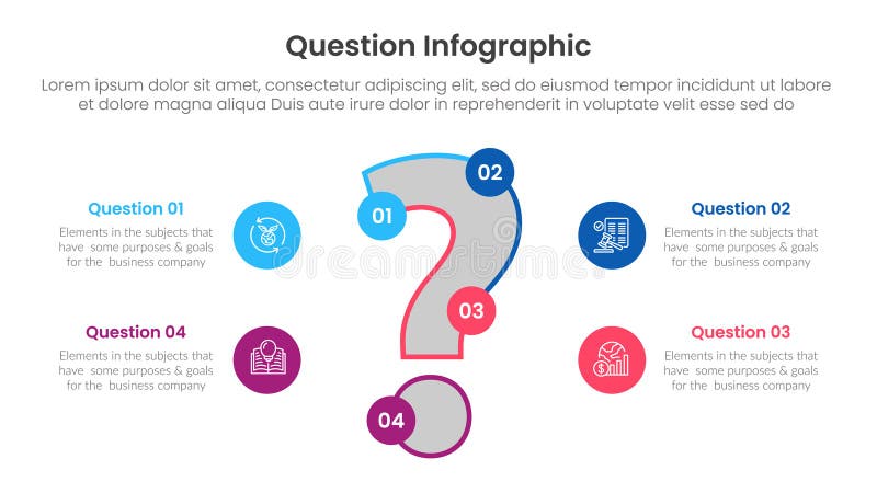 Question Infographic Template Banner with Big Question Mark .and Small ...