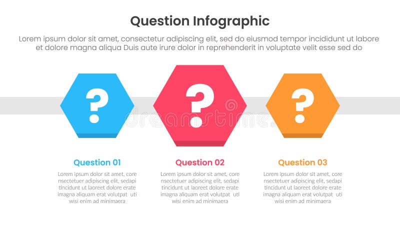 Question Infographic Template Banner with Hexagonal Shape on Horizontal ...