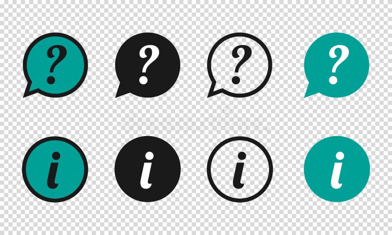 Question and Information Speech Bubbles Icons - Different Vector ...