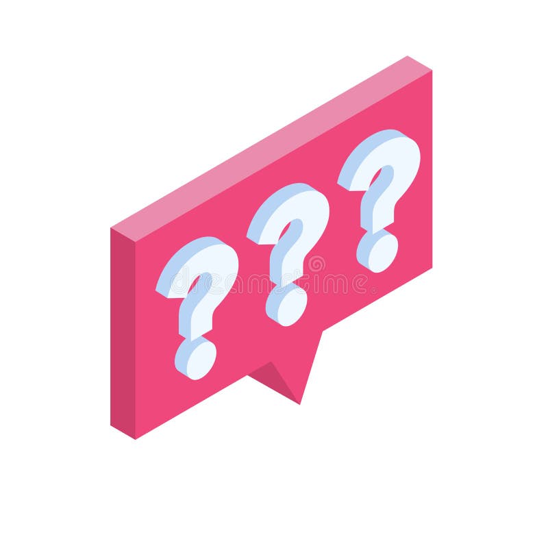 Question Isometric Icon Concept . Social Media Illustration Stock ...