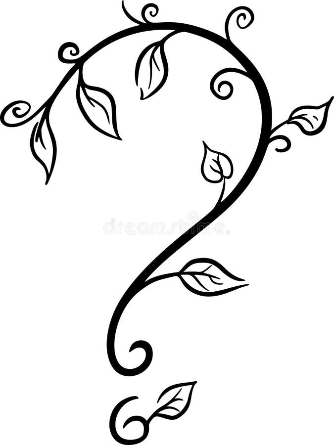 Question, Leaves, Hand Draw Vector Illustration Art Stock Vector ...