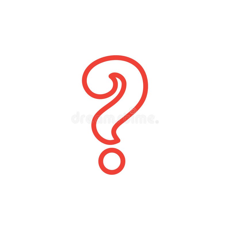 Question Red Icon on White Background. Red Flat Style Vector ...
