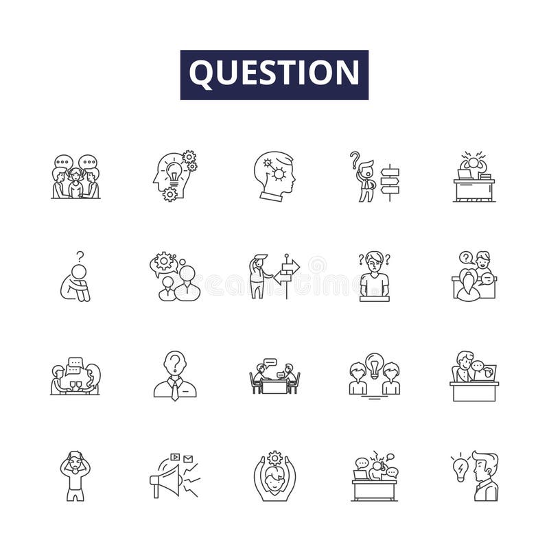 Question Line Vector Icons and Signs. Mark, Symbol, Faq, Question ...