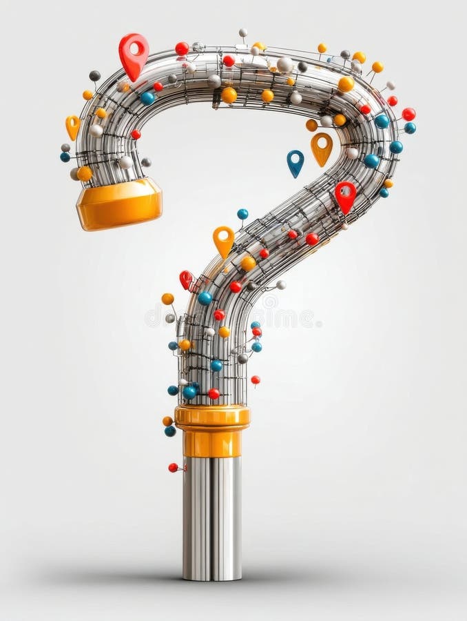 The Question of Location a 3D Puzzle of Global Positioning Stock Illustration - Illustration of ...