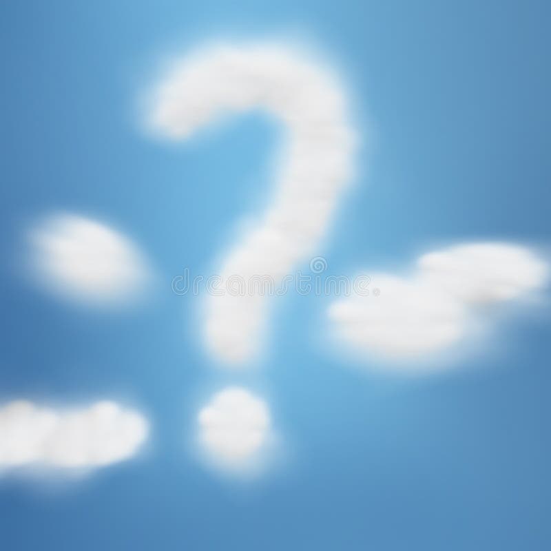 Question mark in the sky stock photo. Image of fluffy - 5552166