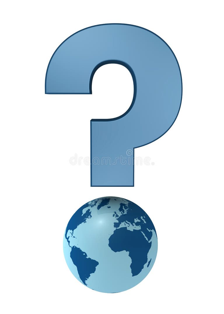 Blue Question Mark World Globe Stock Illustrations – 120 Blue Question ...