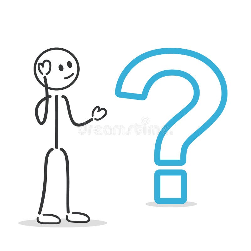 Question Mark Stick Man Cartoon Figure Stock Vector - Illustration of ...