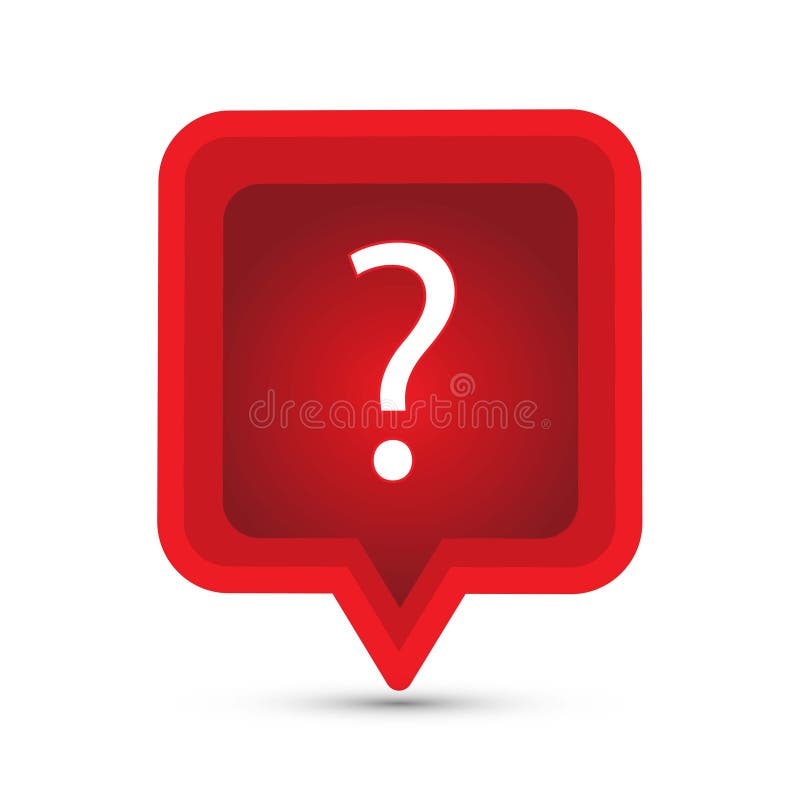 White Question Mark on a Red Speech Bubble Stock Vector - Illustration ...