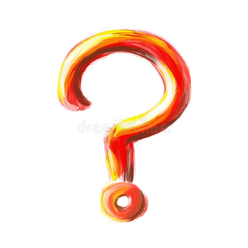Question Mark in Oil Paint Brush Illustration Stock Illustration ...
