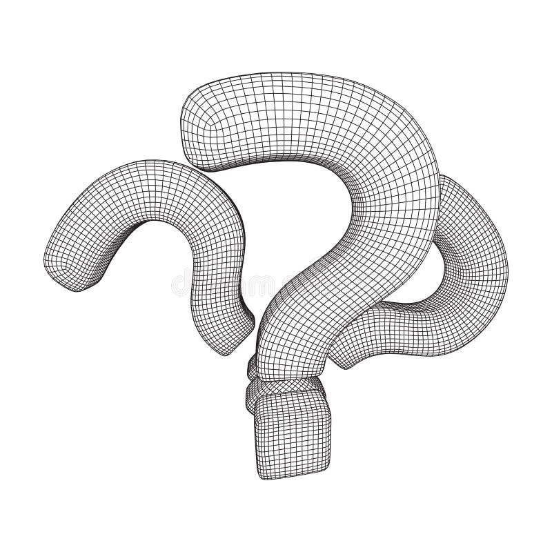 Question Mark Abstract Mesh Stock Vector - Illustration of outline ...