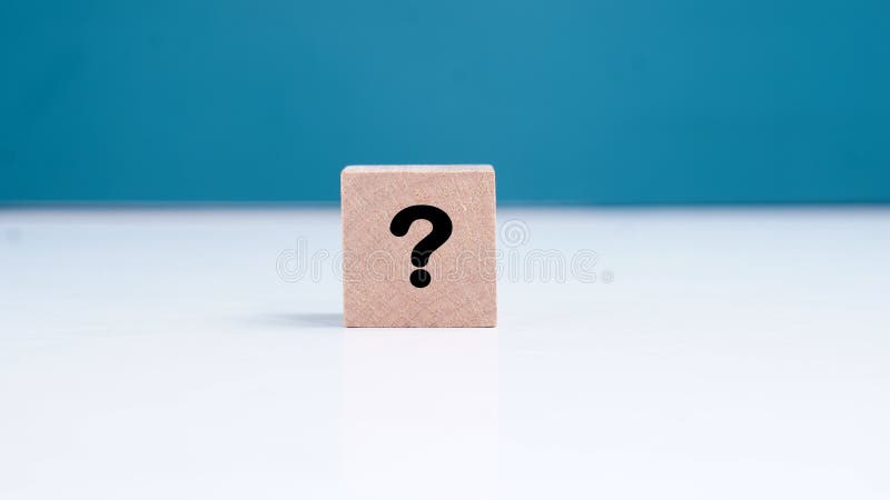 Question Mark on Wooden Block Stock Photo - Image of isolated ...