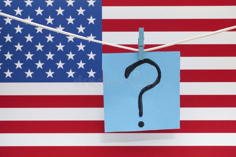 Question Mark and American Flag Stock Photo - Image of american ...