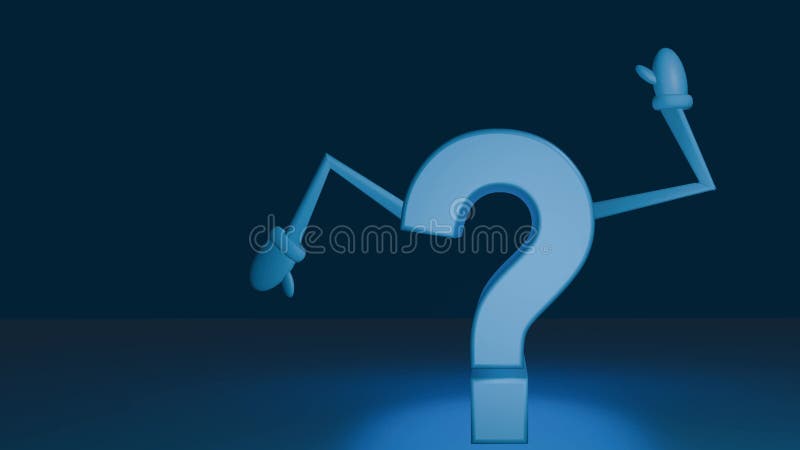Question Mark Animated Character Waving Blue Stock Video - Video of ...
