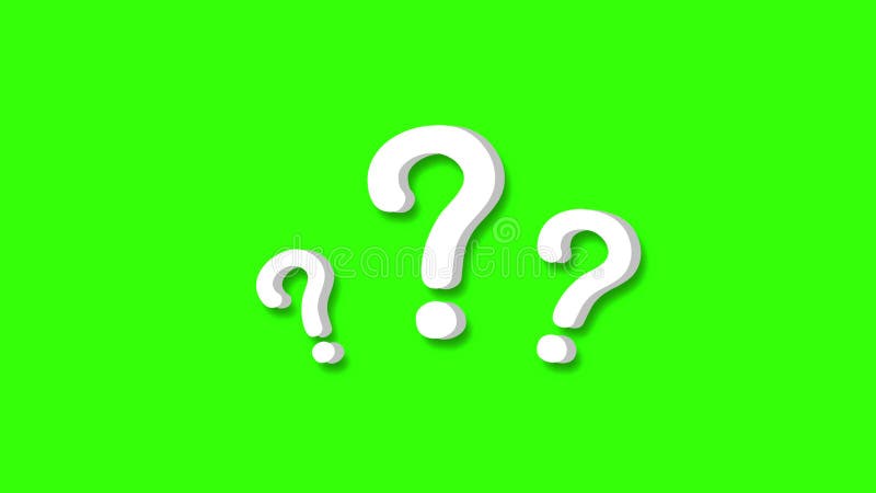 Question Mark Animation Pop Up Question Mark Flat and 3d Green Screen ...